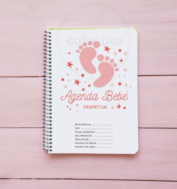 Agenda Bebé ROSA - Imprimible - coloruva