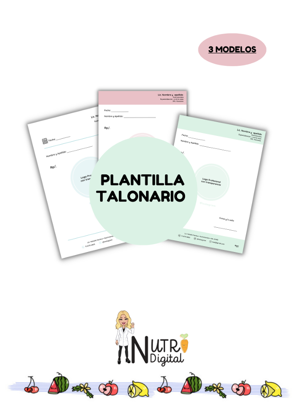 Plantilla digital para talonario - Nutridigital