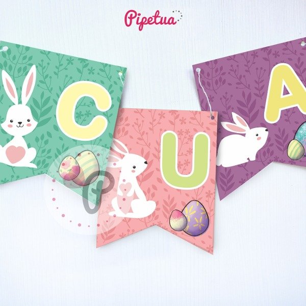 Banderín Feliz Pascua - Pipetua Kits