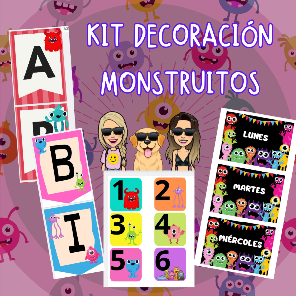 KIT DECORACIÓN. MONSTRUITOS - Andamos Creando