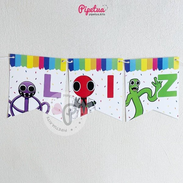 Banderín Rainbow Friends Pipetua Kits
