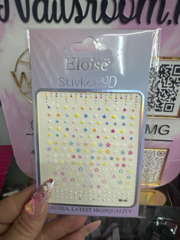Stickers estrellitas coloridas 9D - Nailsroommg