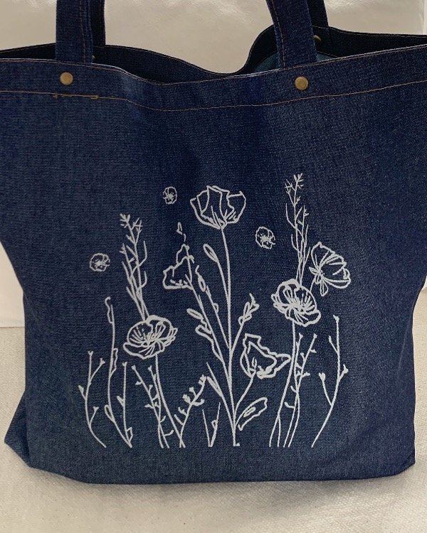 Bolso de jean con bolsillo interno - Las Cholitas SMA