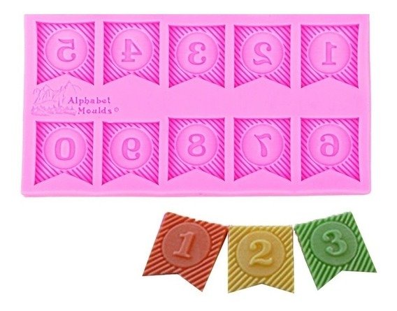 Silicon numero banderin cuadrado - Reposteria dos hermanas