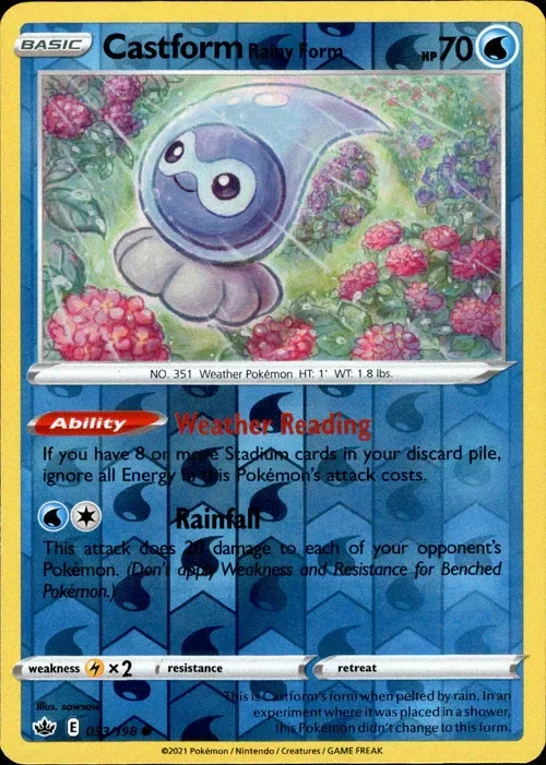Castform Rainy Form - 033/198 - Chilling Reign - Reverse Holo - ALUMINETCG
