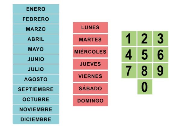 CALENDARIO IMANTADO PARA COLGAR - 45 ELEMENTOS - ABANICOS