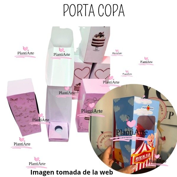 Caja porta copa editable en canva - PlantiArte