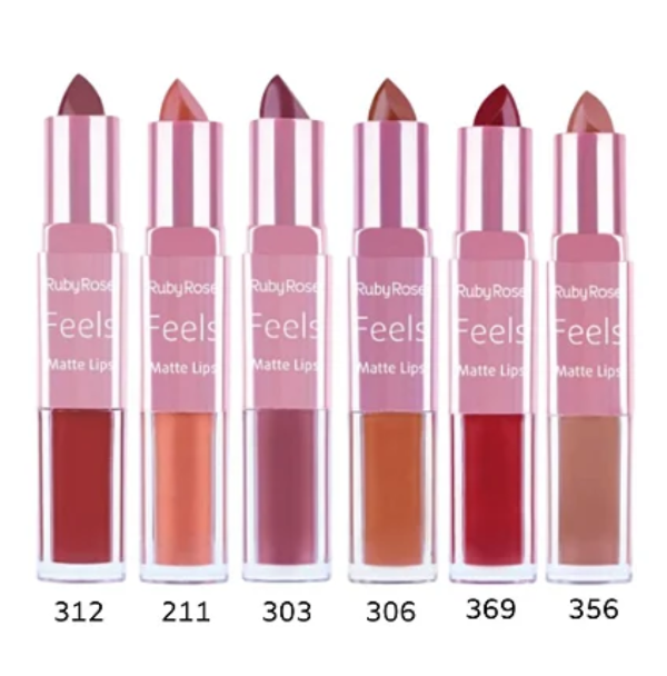 Labial Matte Lips dúo líquido y en barra - Ruby Rose - Cuberry