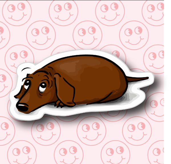 Perro salchicha gordo bachicha - Tienda de Stickers