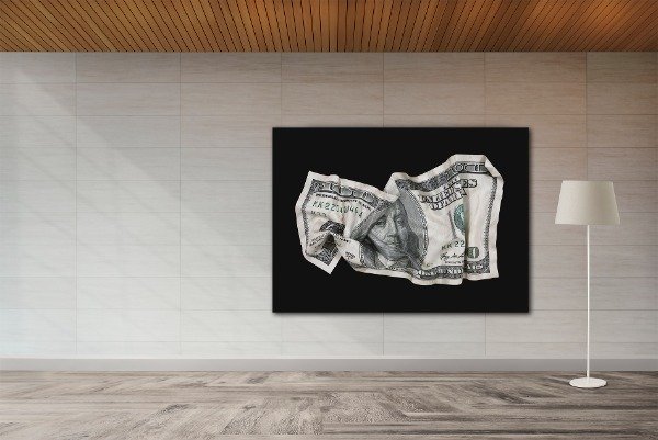 Cuadro Dolar Arrugado Negro - Vica Design