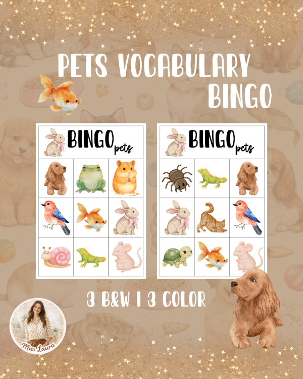 Pets vocabulary bingo. - Miss Laura - TDET