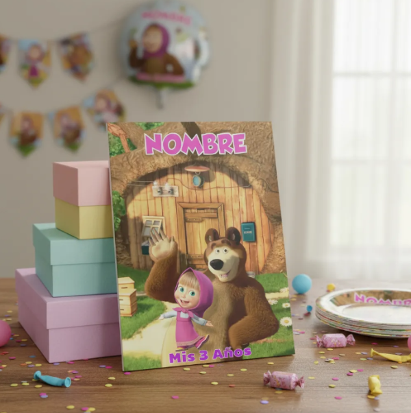 Libro Colorear Editable Imprimible Masha y el Oso - Wook Imprimibles