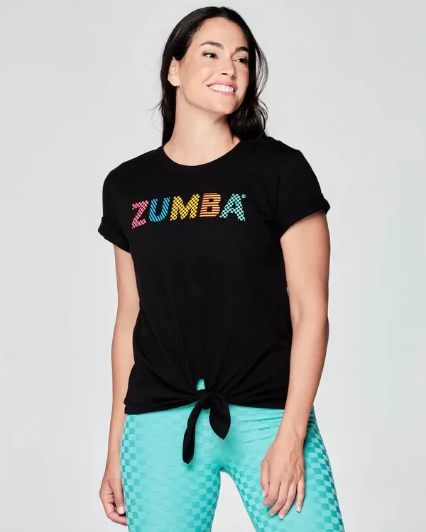 Zumba Beach Bash Front Tie Tee - Paola Zumba Wear