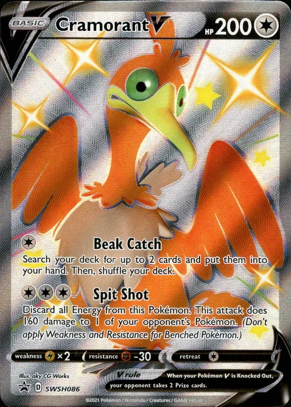 Cramorant V - SWSH086 - Sword Shield Promo Shiny Texturizada - ALUMINETCG