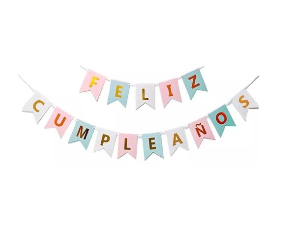 Banderín tonos pastel - Mirian dulce golosinas