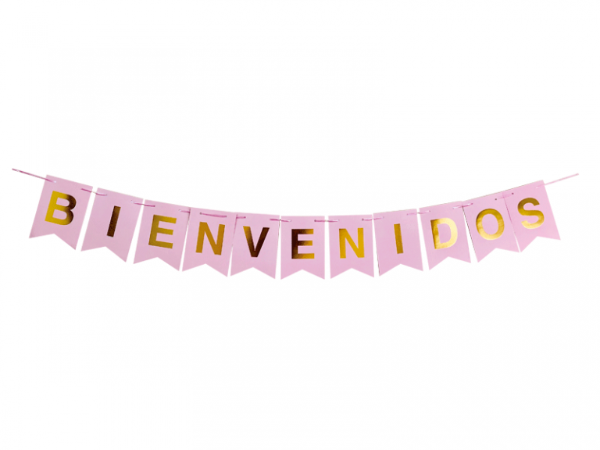 Banderin BIENVENIDOS Rosa - Celebra Party Store