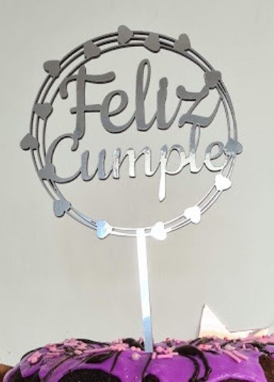 Topper Circular con corazones - El estuche pastelero