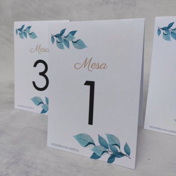 12 Numeros de Mesa - Wonderland Diseños