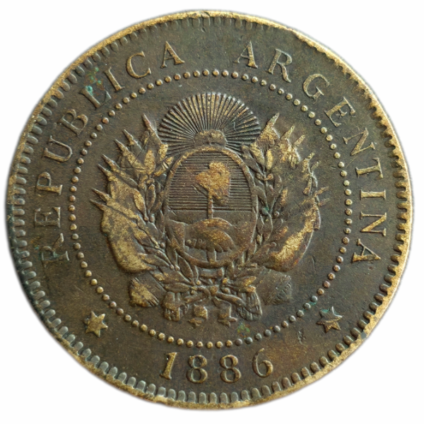 Argentina 1 Centavo 1886 CJ#42.1 (443.700) Escasa! -VF - BINUMIS ...