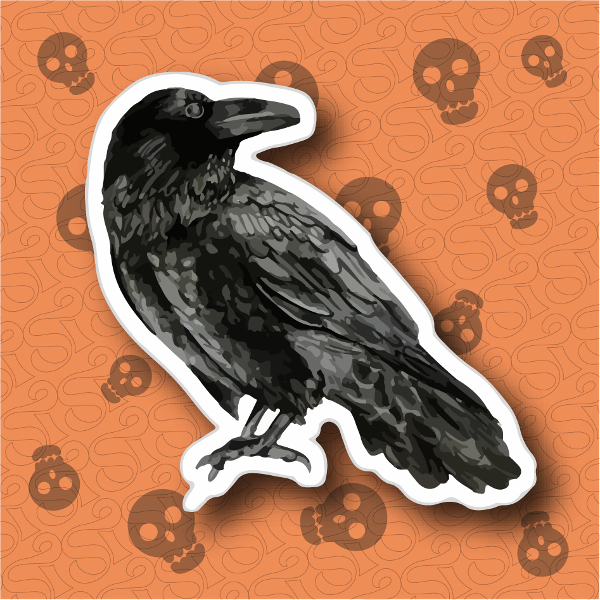 Cuervo ilustración - Tienda de Stickers