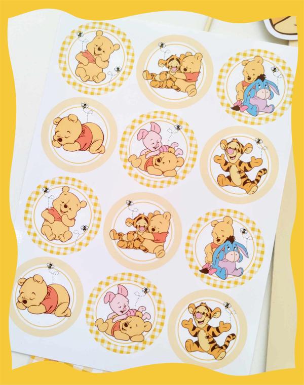 STICKERS WINNIE POOH X 12 - Sorbetes cancheros