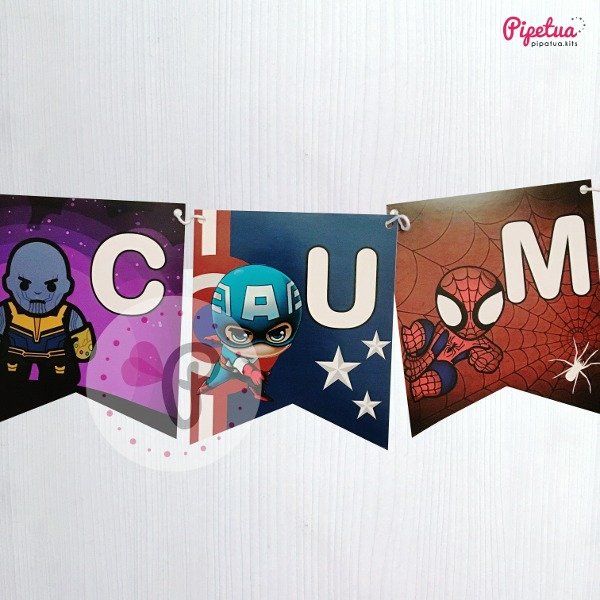 Banderín Superhéroes - Pipetua Kits