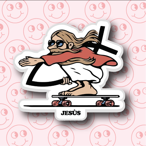 Jesús en skate - Tienda de Stickers