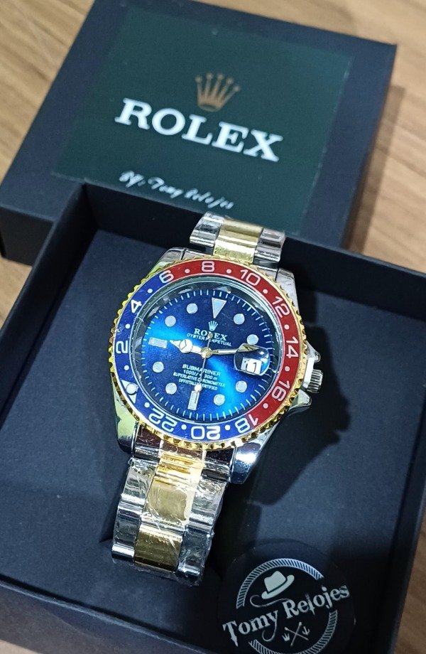 Reloj RLX SUBMARINER A BICOLOR (ROJO/AZUL) - TomyRelojes