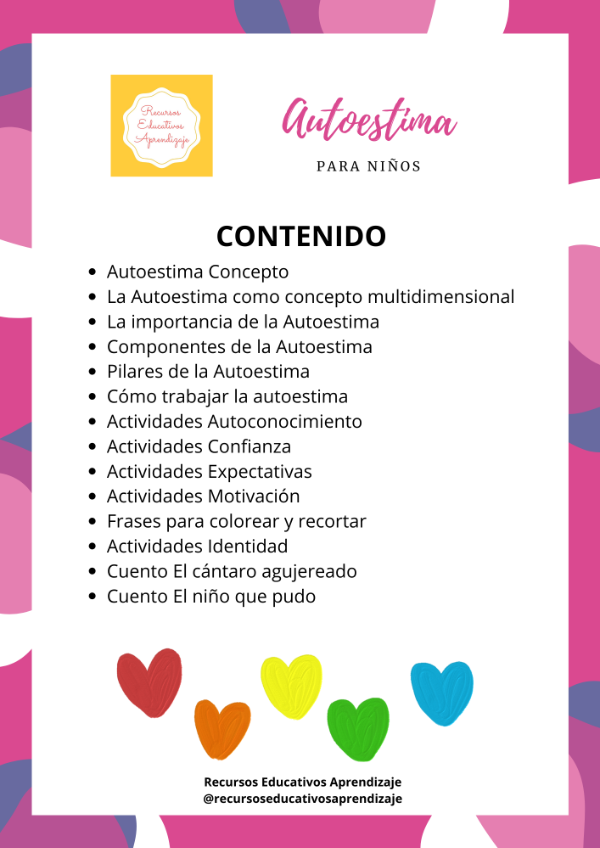 Cuadernillo AUTOESTIMA - Educativos Aprendizaje