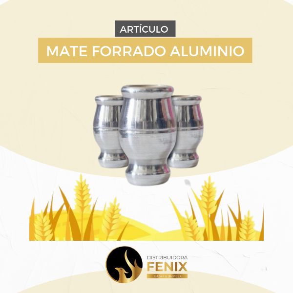 MATE DE MADERA FORRADO EN ALUMINIO - Distribuidora Fenix