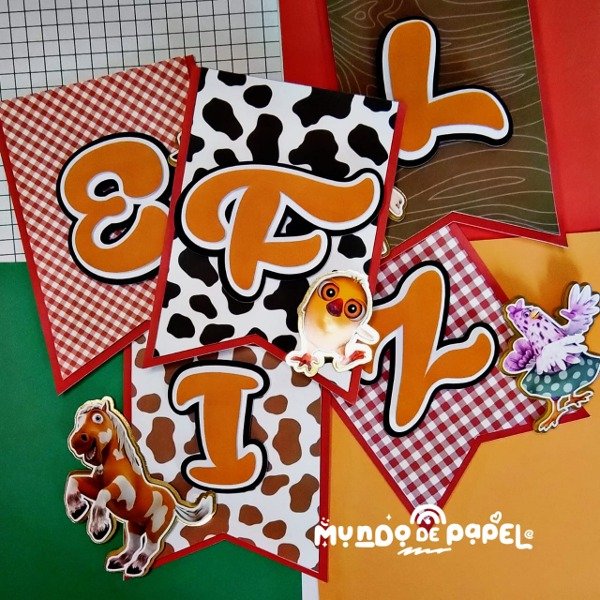 BANDERÍN 3D PERSONALIZADO - Mundo de Papel