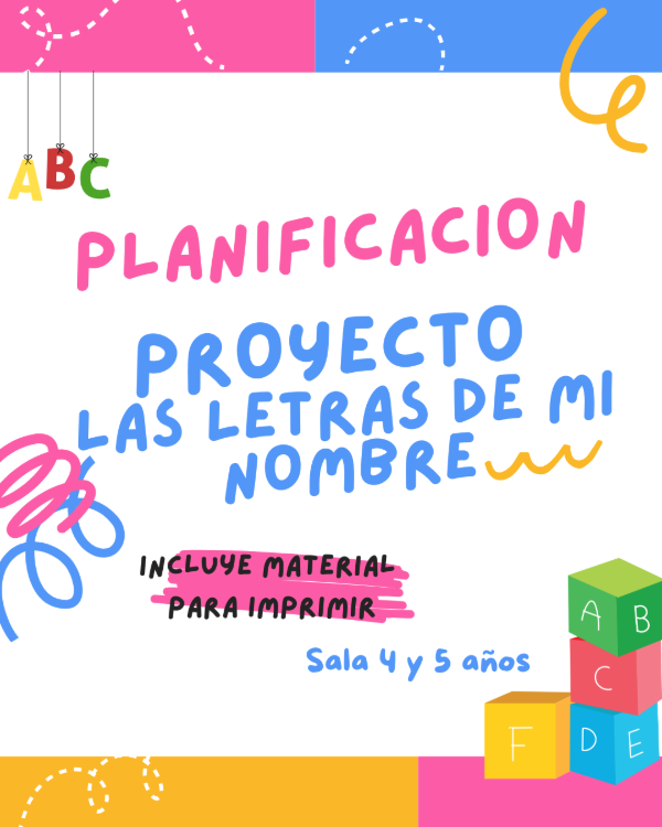 Proyecto Las Letras de Mi Nombre - Planificaciones-Tienda