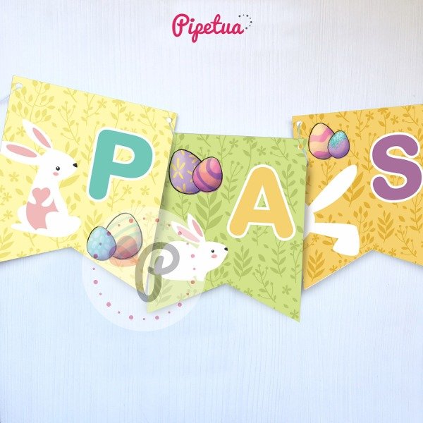 Banderín Feliz Pascua - Pipetua Kits