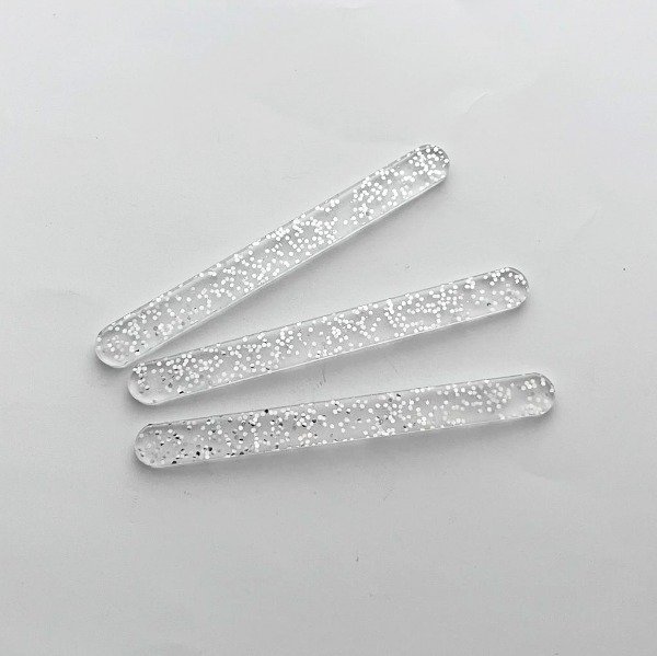 Palitos Sticks Transparente Glitter x12 Unidades - Muni Party