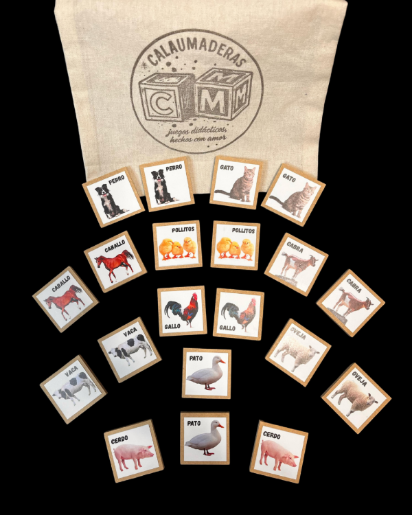 Juego de Memoria Animales de la Granja - Calaumaderas
