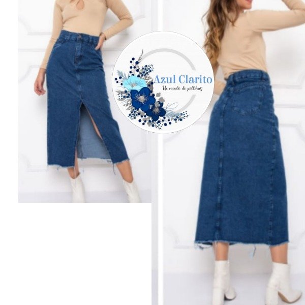 Polleras de jeans - Azul Clarito