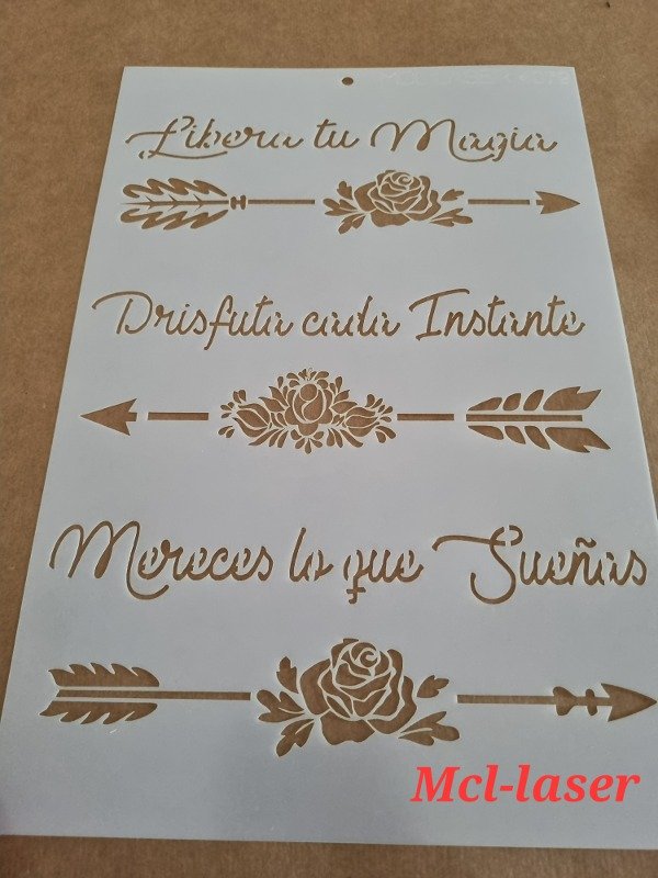 St 4079 de 20x30 cm - Flechas con flores y frases - MCLLASER