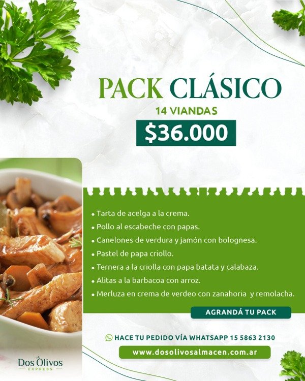 Pack de viandas - Dos Olivos