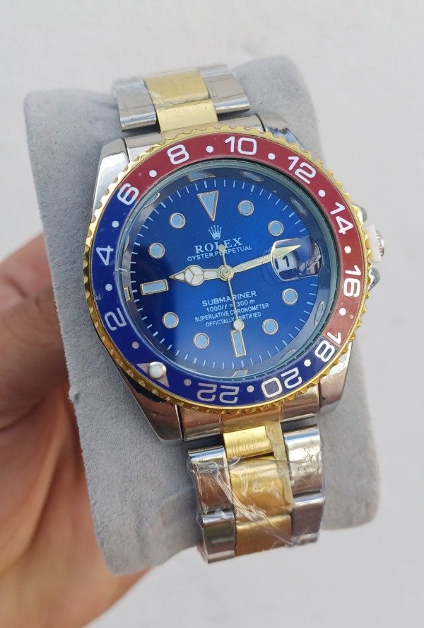 Reloj RLX SUBMARINER A BICOLOR (ROJO/AZUL) - TomyRelojes