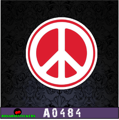 A0484 - Símbolo de la paz rojo - RosarioStickers