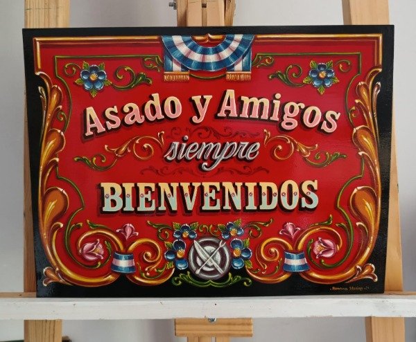 Cartel Fileteado Asador - Romina Storino