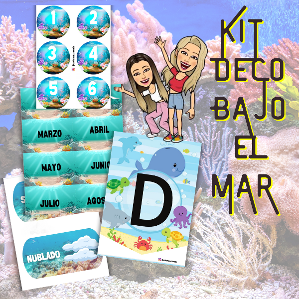 KIT DECORACIÓN. BAJO EL MAR - Andamos Creando