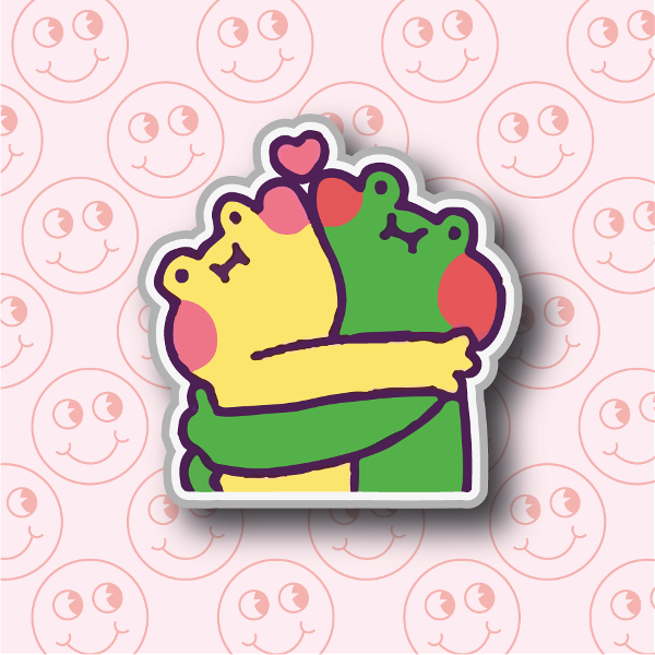 Sapitos abrazándose - Tienda de Stickers