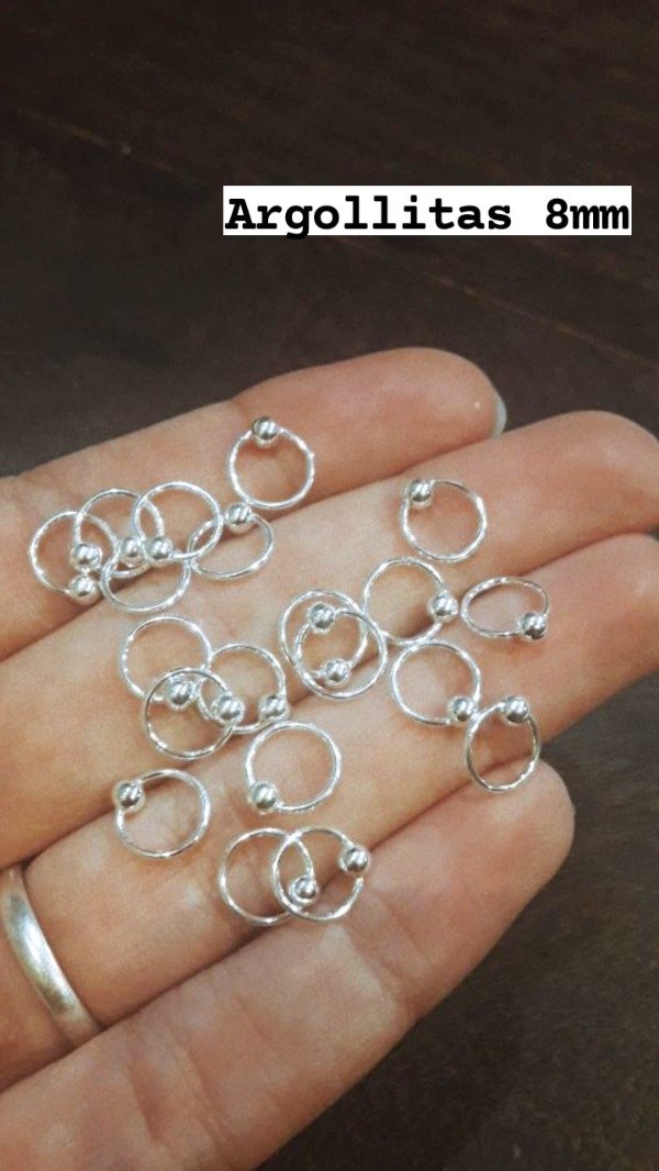 Argollitas de Plata Finas 8mm (por unidad) - Pepe Perlita Mayorista