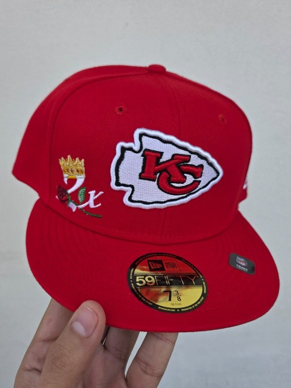 Kansas City Chiefs Crown Champs 2x Collection New Era 59FIFTY Talle 7 3 ...