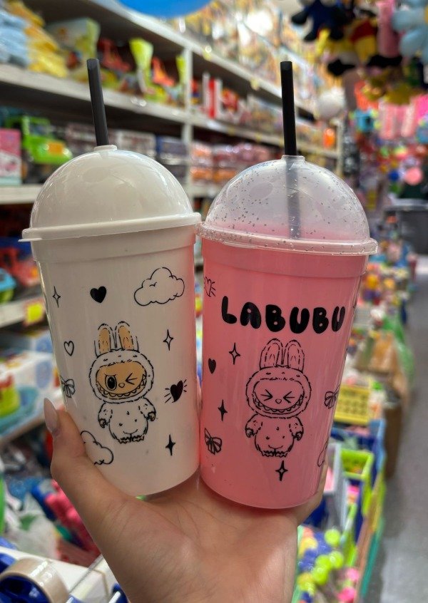 Vasos Labubu con sorbete - Jugueteria Mamichulas