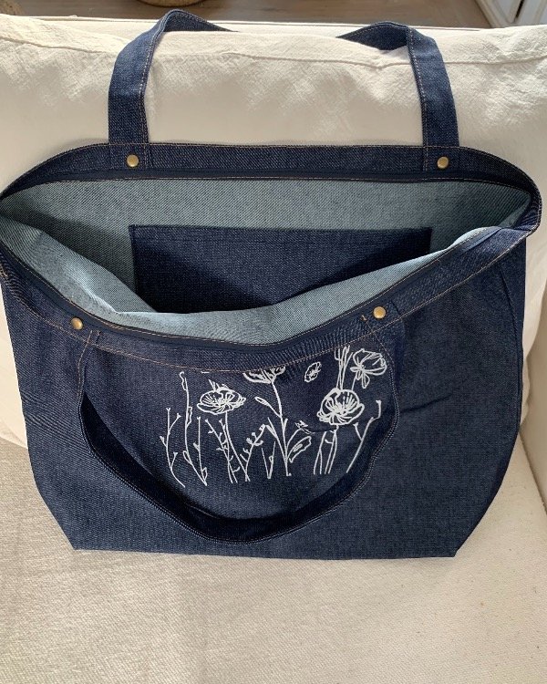 Bolso de jean con bolsillo interno - Las Cholitas SMA