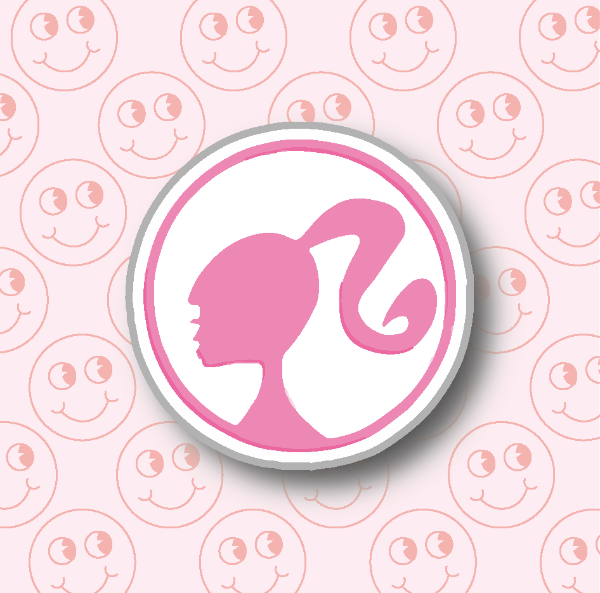 Barbie logo círculo - Tienda de Stickers
