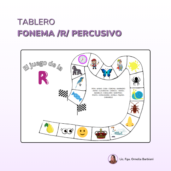 Tablero: Fonema R percusivo (agrupado) - Fono Ornella Barbiani