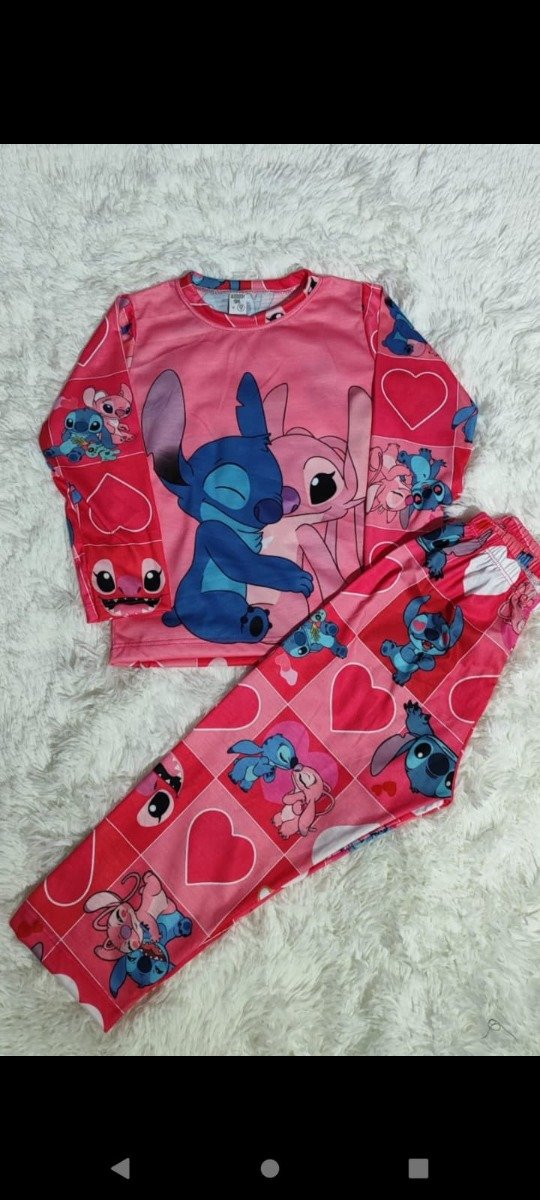 Pijamas largos niños stitch y angela - Tradiciones Materas